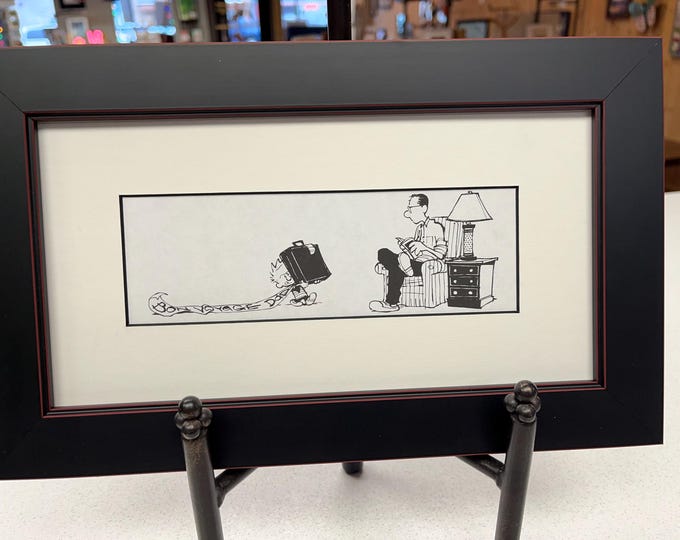 Framed Calvin and Hobbes Dad Comic Bill Watterson - Etsy