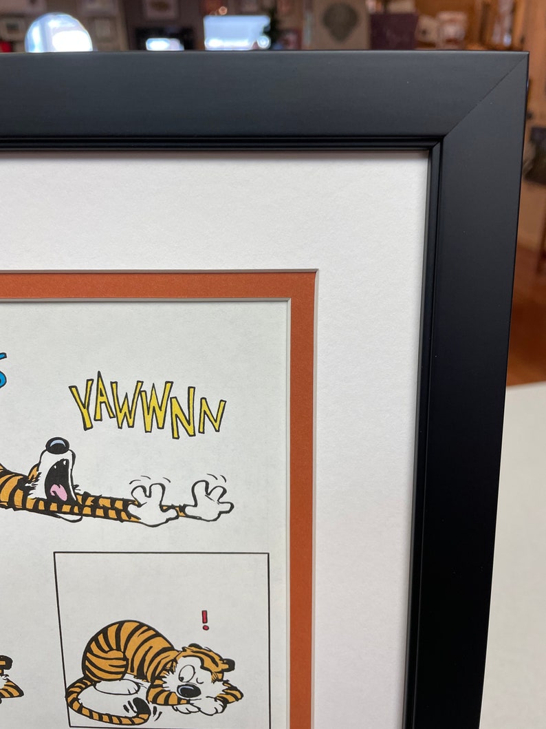 Framed Calvin and Hobbes Waking up Comic Bill Watterson - Etsy