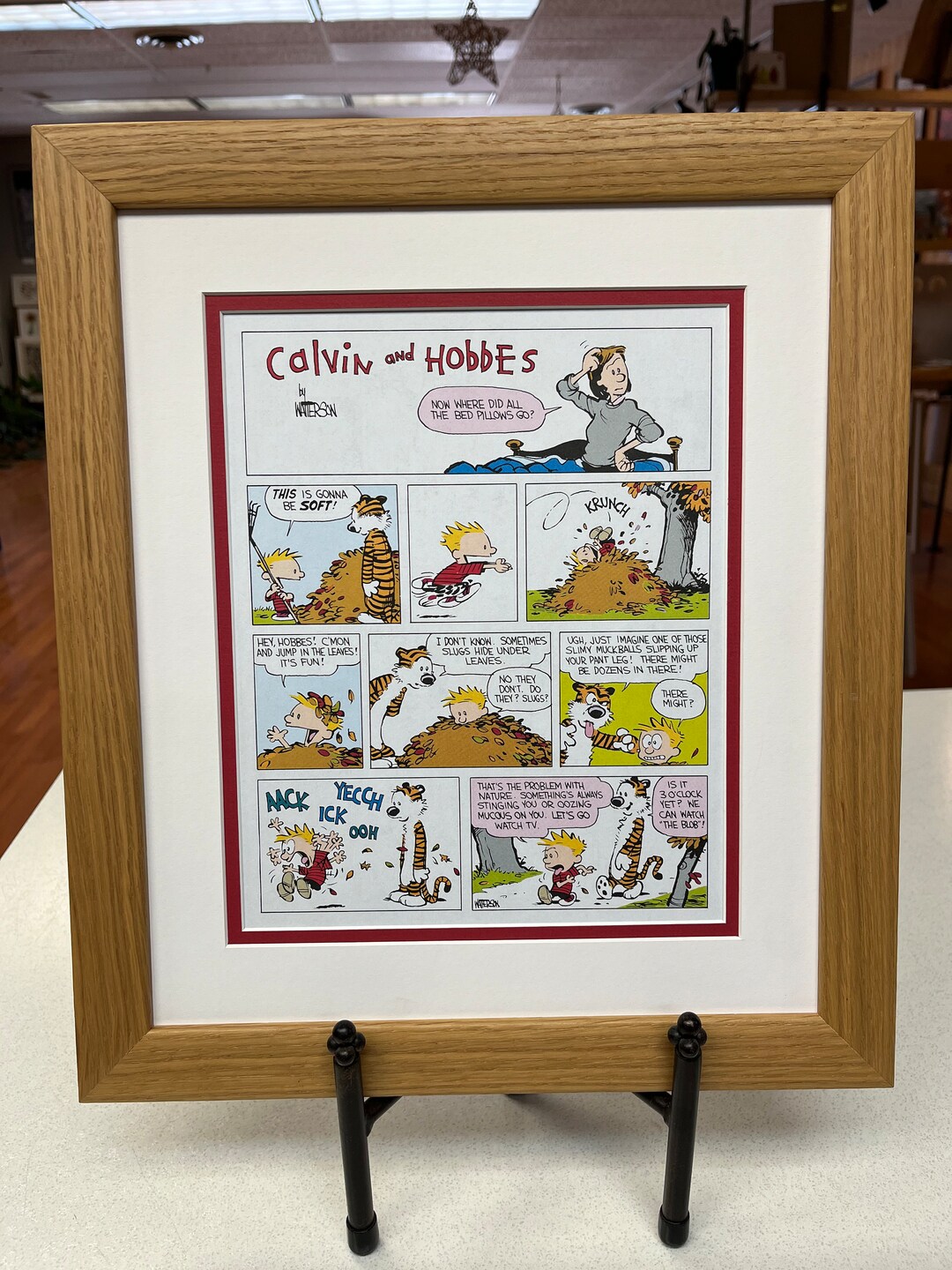 Framed Calvin and Hobbes Leaves Fall Autumn Comic Bill Watterson - Etsy