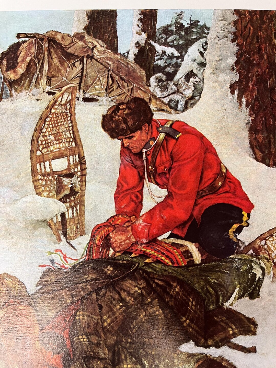 Vintage Arnold Friberg Print Canadian Mountie and Injured Man - Etsy