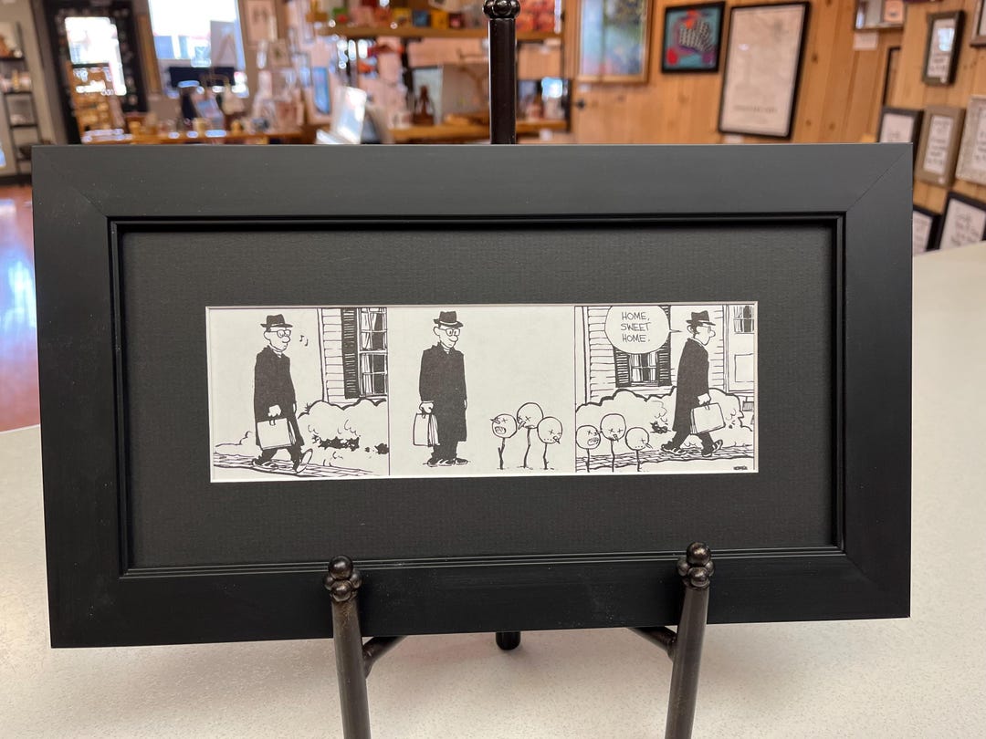 Framed Calvin and Hobbes Snowman and Dad Comic Bill Watterson - Etsy