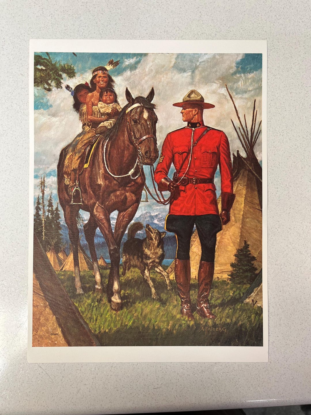 Vintage Arnold Friberg Print Canadian Mountie Tipi - Etsy
