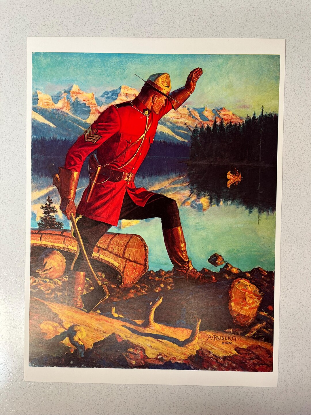 Vintage Arnold Friberg Print Canadian Mountie Axe - Etsy