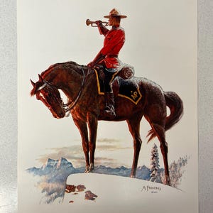 Vintage Arnold Friberg Print Canadian Mountie Bugle - Etsy