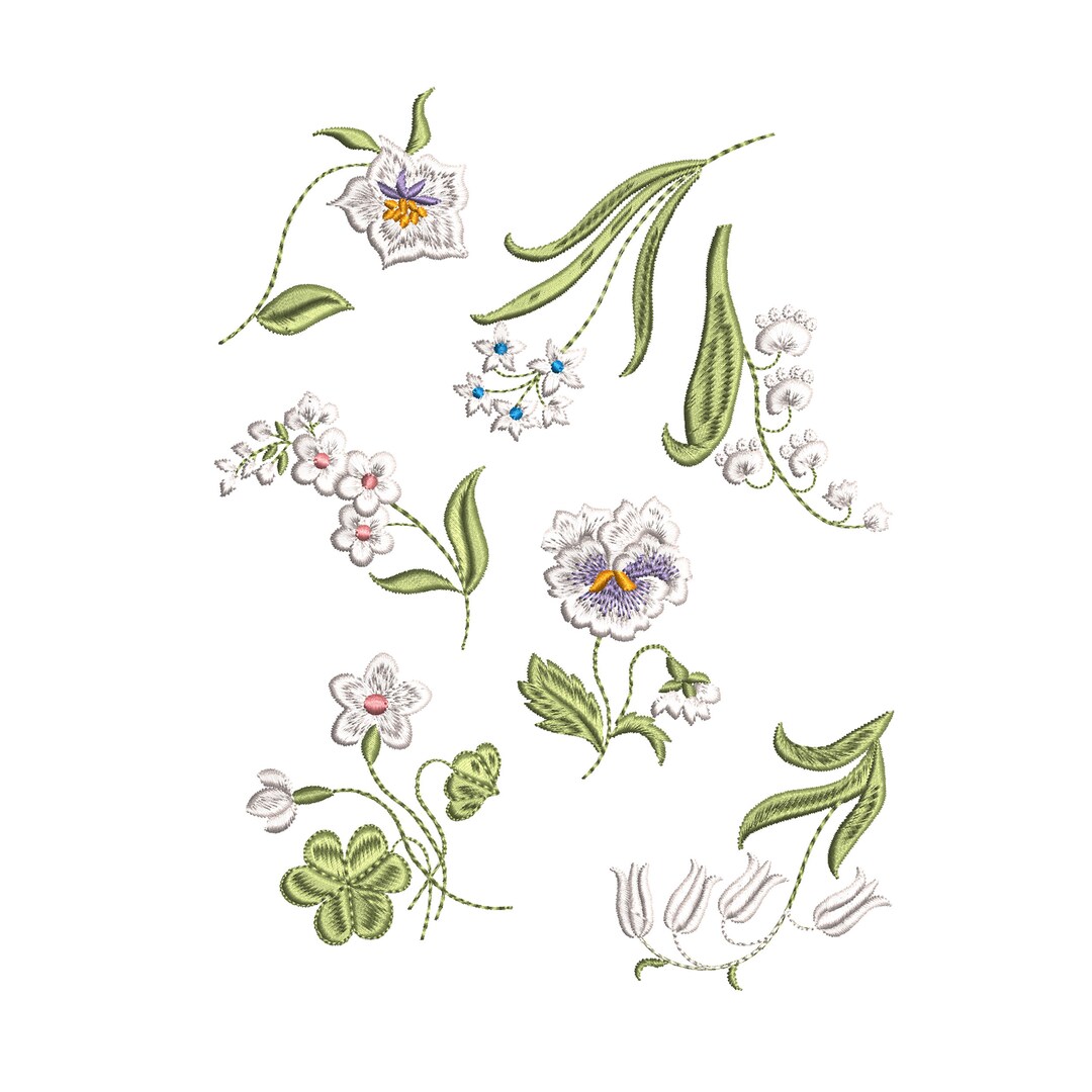 Summer White Flower Machine Embroidery (instant Download ZIP - 7 ...