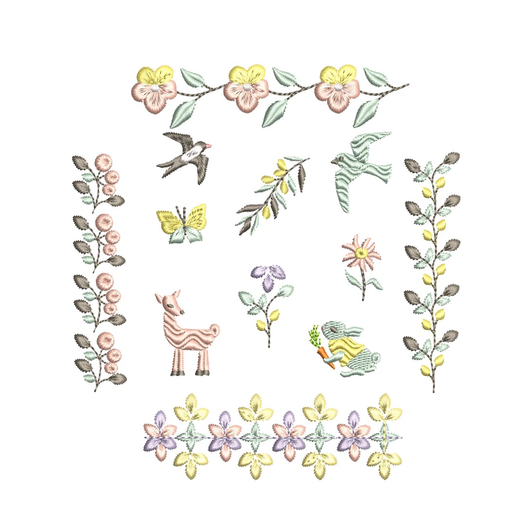 Easter Border Machine Embroidery Design, Holiday Floral Botanical ...