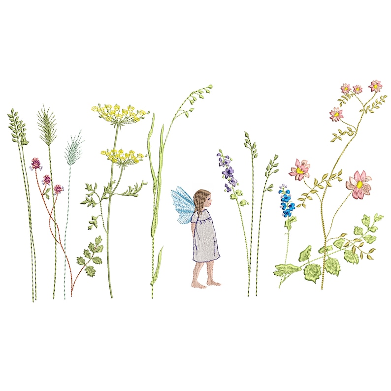 Flower Fairy Machine Embroidery Garden Easter Floral Botanical - Etsy