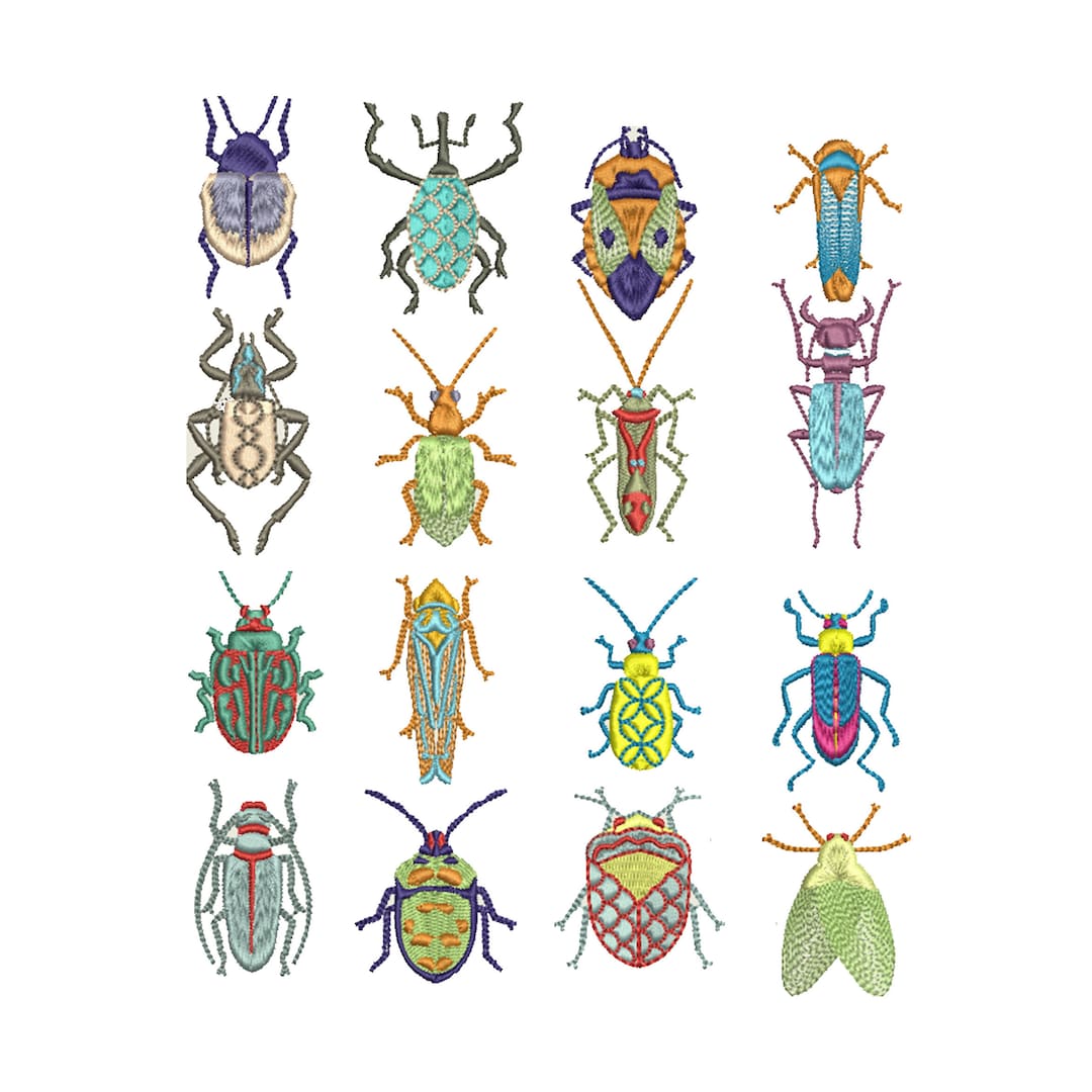Entomology Insect Bug Beetle Bee Butterfly Machine Embroidery Design ...