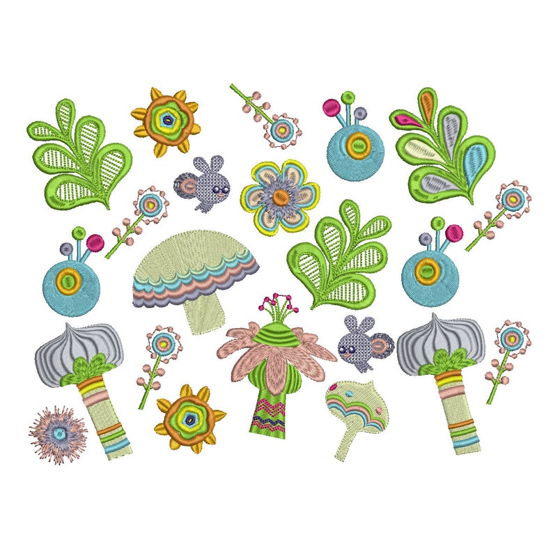 Newborn Baby Flower Mushroom Machine Embroidery Bohemian - Etsy