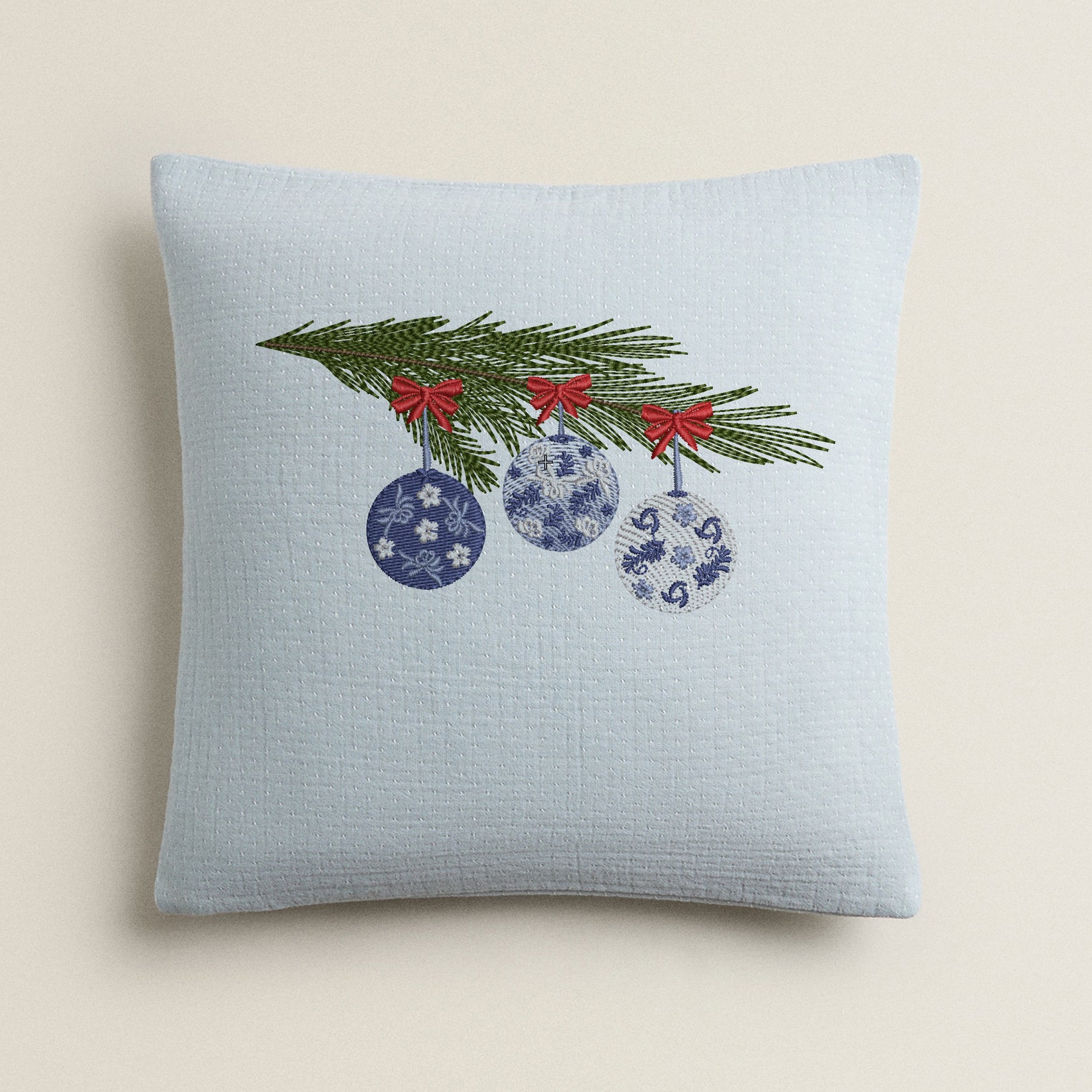 Chinoiserie Christmas Tree Branch Machine Embroidery Design - Etsy