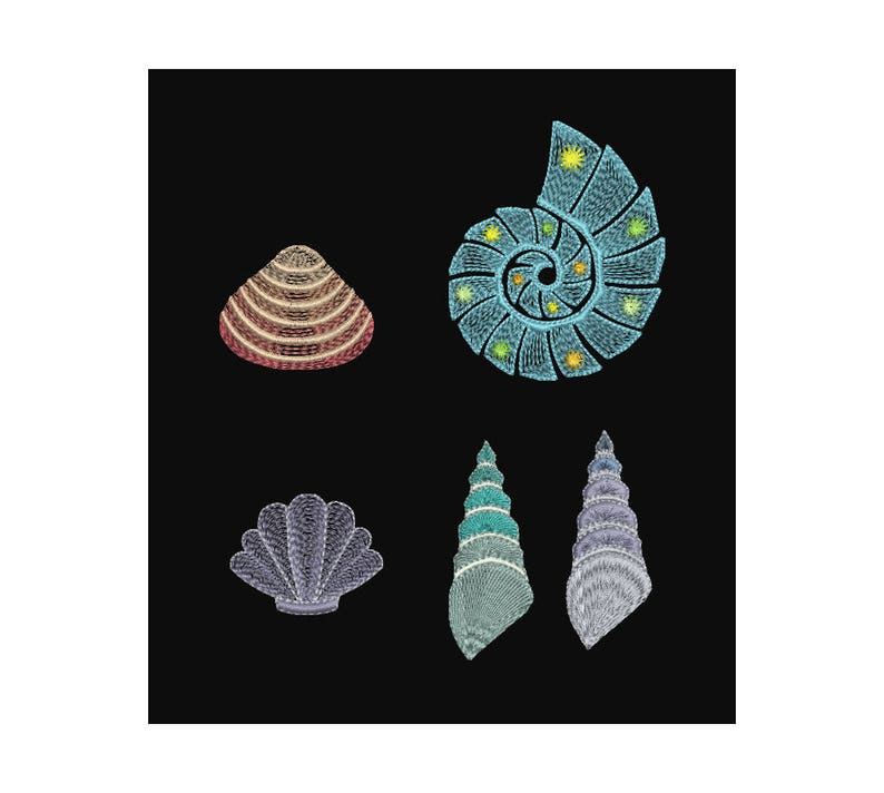 Sea Shells Machine Embroidery Bohemian Ocean Shell Design - Etsy