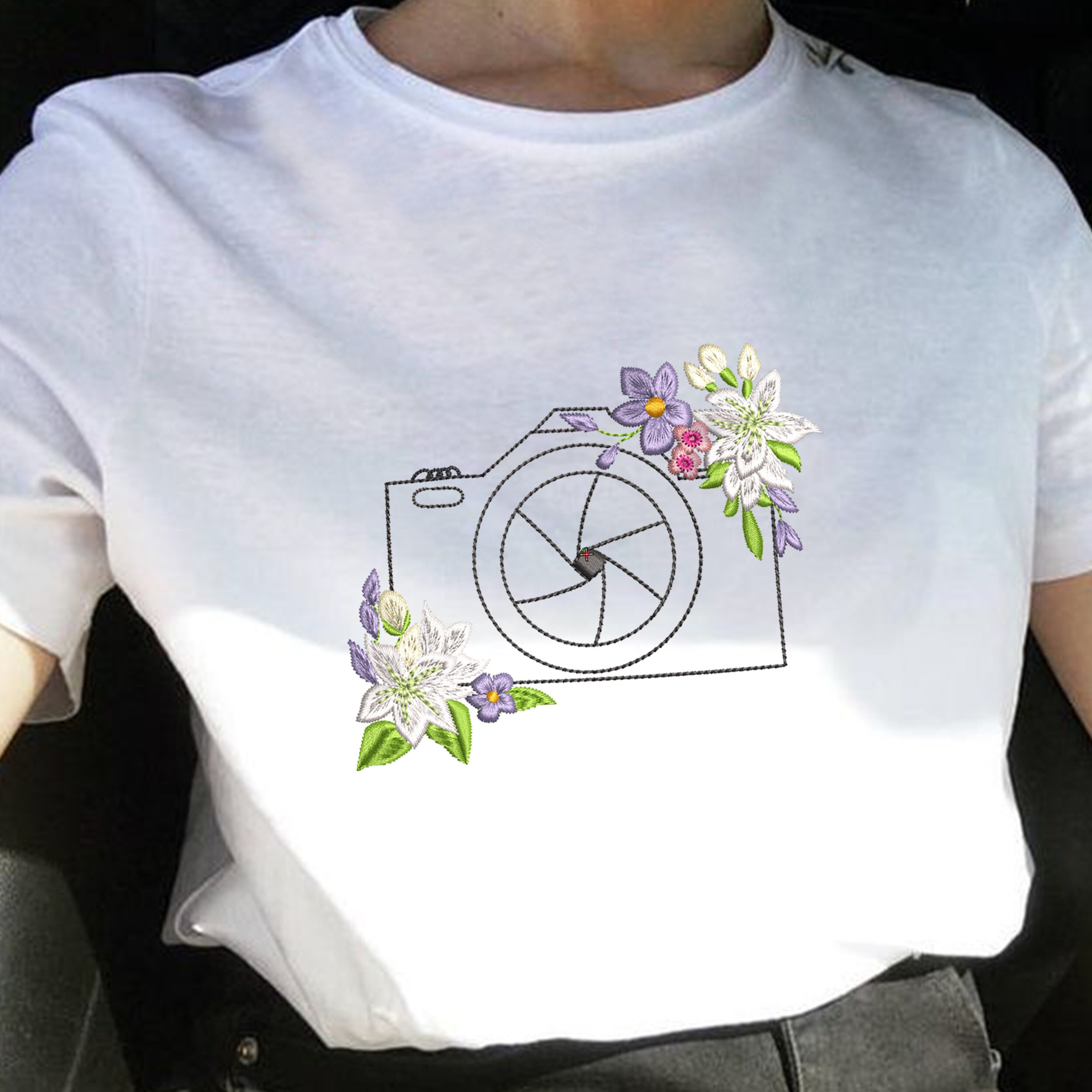 Craft Supplies & Tools ANY SIZE Flower Photo Camera Machine Embroidery ...