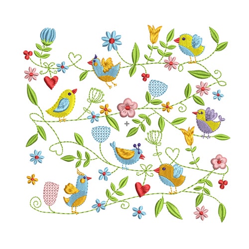 Spring Rabbit Machine Embroidery Design - Etsy