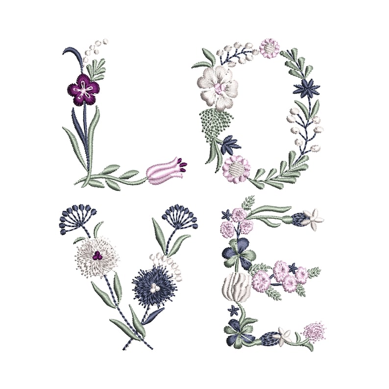 Love Alphabet ABC Letter Monogram Font Heart Wedding Birthday | Etsy