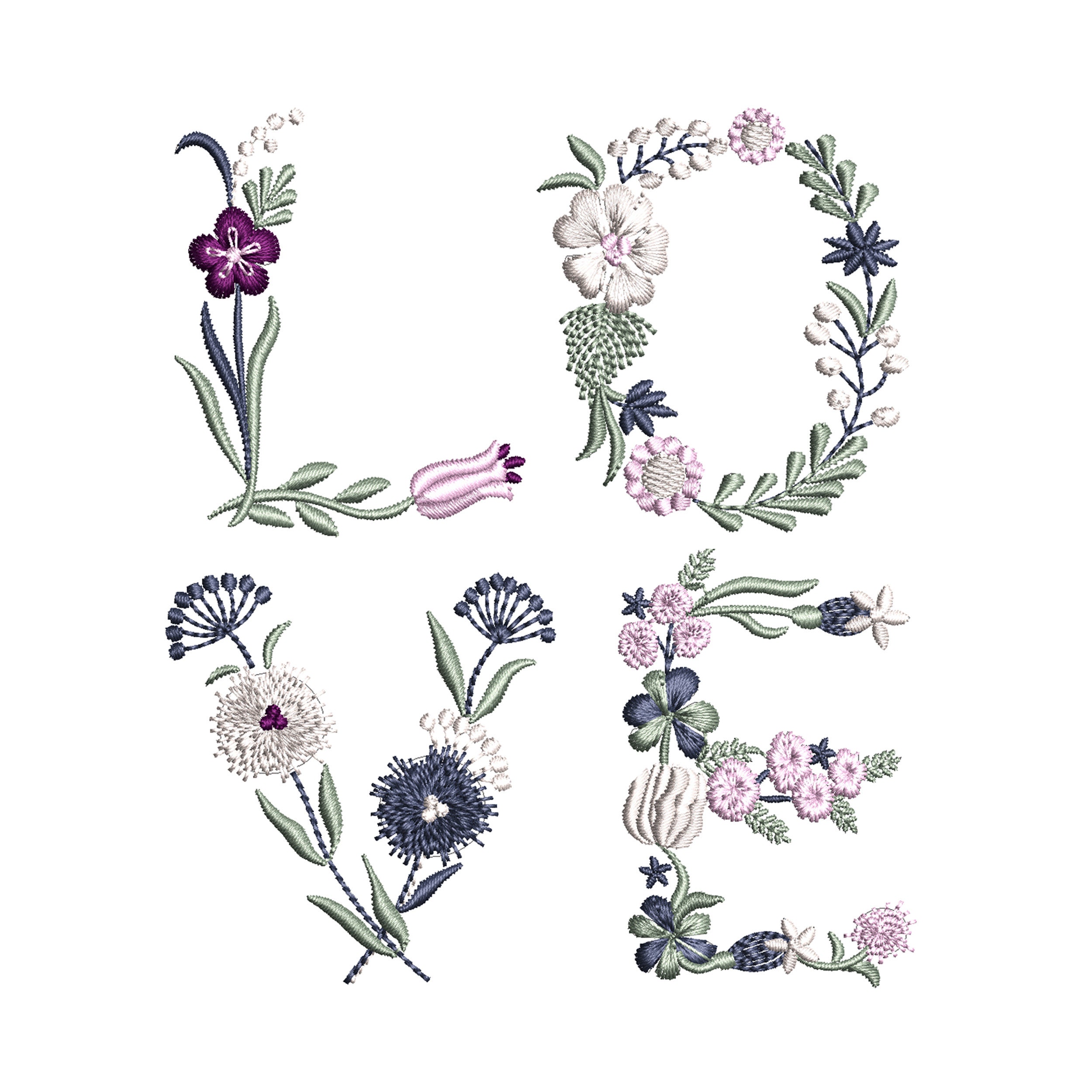 Love Alphabet ABC Letter Monogram Font Heart Wedding Birthday | Etsy