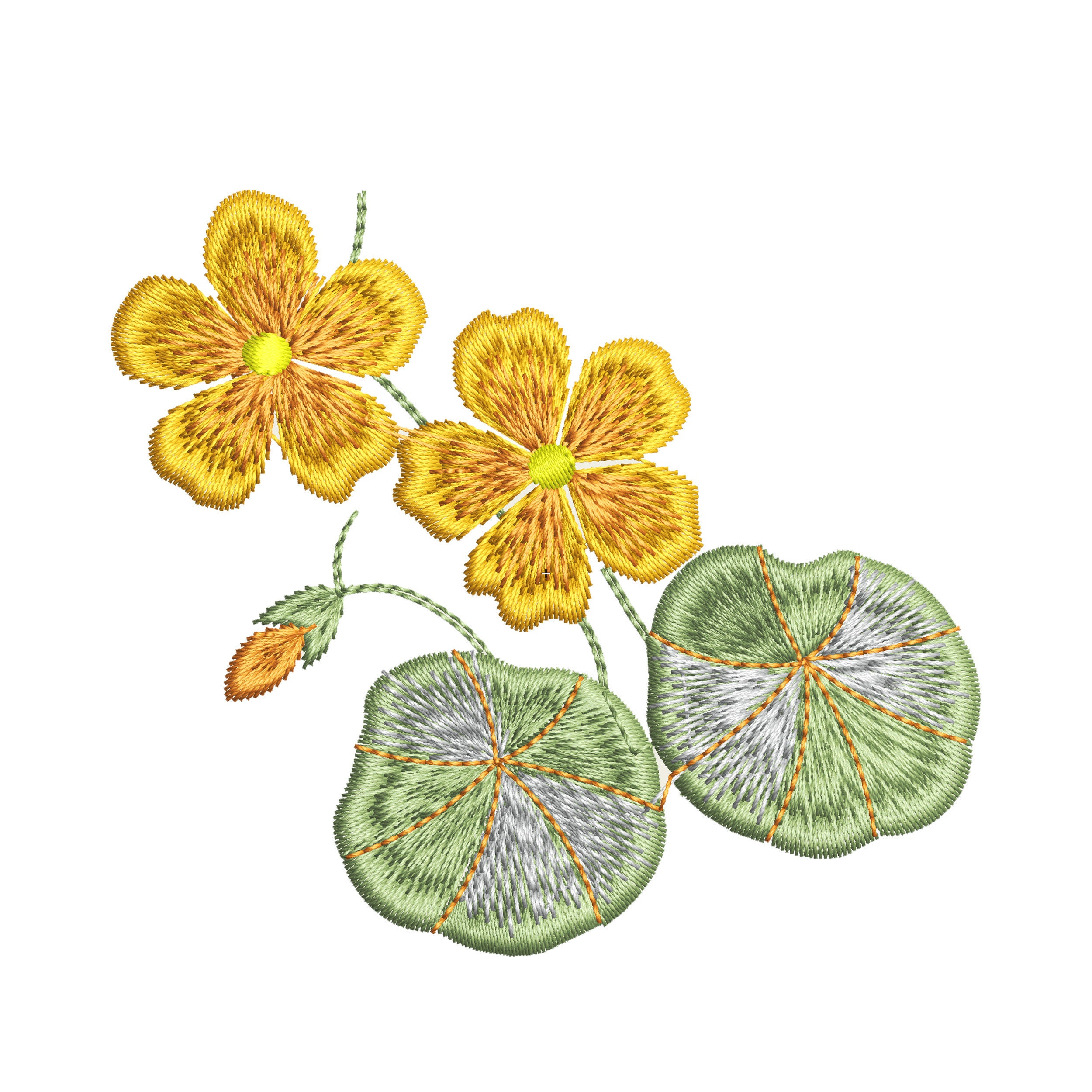 Nasturtium Meadow Flower Medicinal Herb Machine Embroidery | Etsy