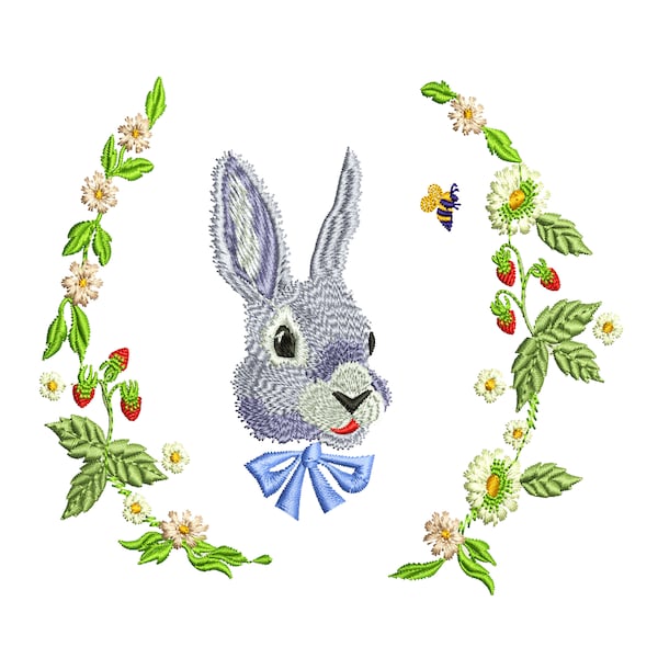 Rabbit Machine Embroidery Design - Etsy