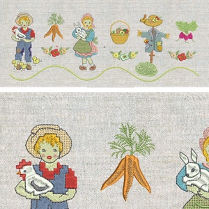 Farmer Boy and Girl Country Farm Vegetables Garden Scarecrow Machine ...