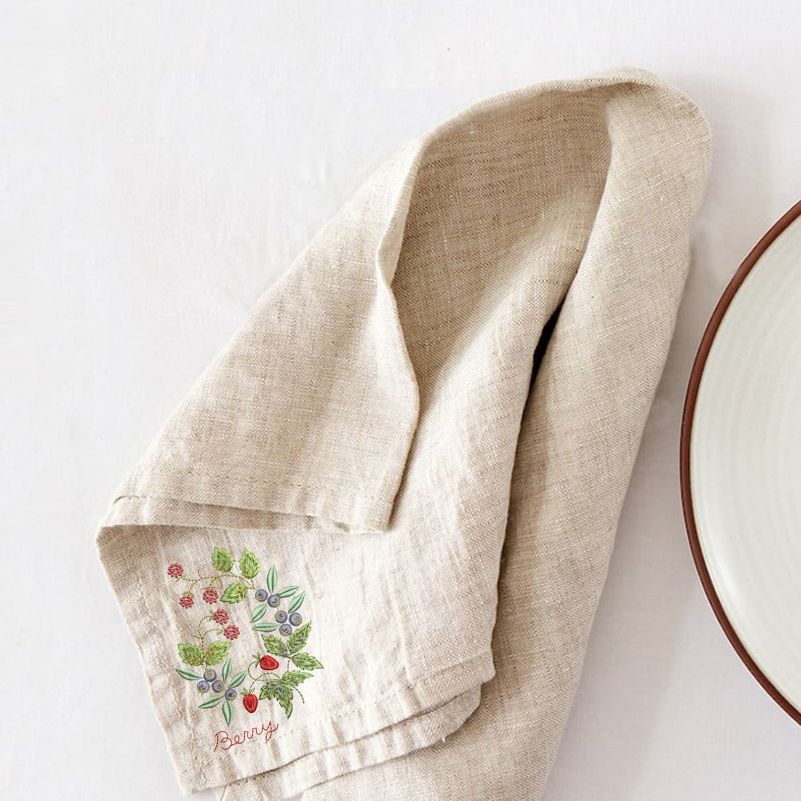 Wild Red Berry Meadow Flower Machine Embroidery Strawberry Swedish ...