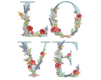 Love Alphabet ABC Letter Monogram Font Heart Wedding Birthday | Etsy