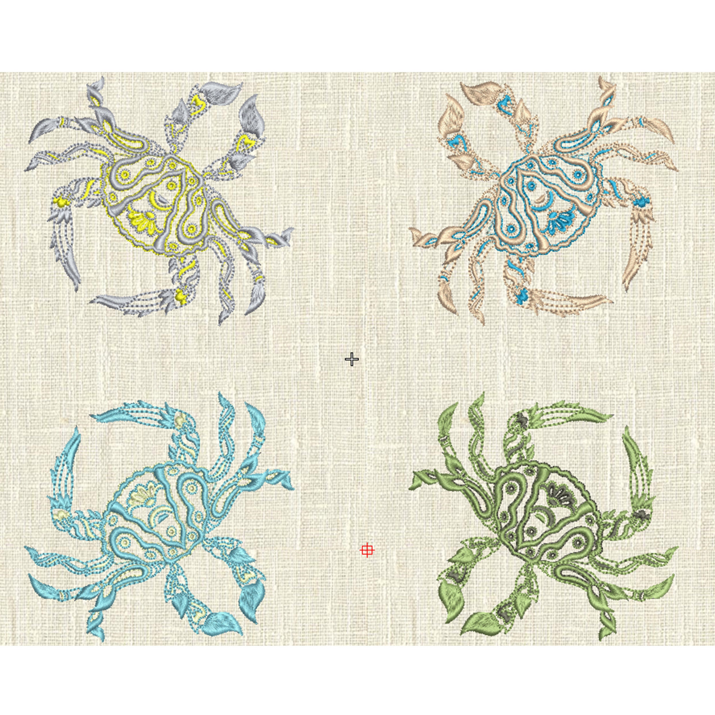 Bohemian Chinoiserie Sea Crab Tropical Water Ocean Marine | Etsy