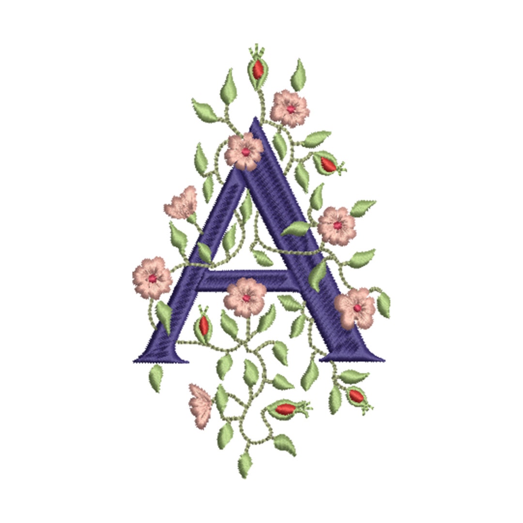 A-Z Full Alphabet ABC Flower Letter Monogram Floral Font Wedding ...