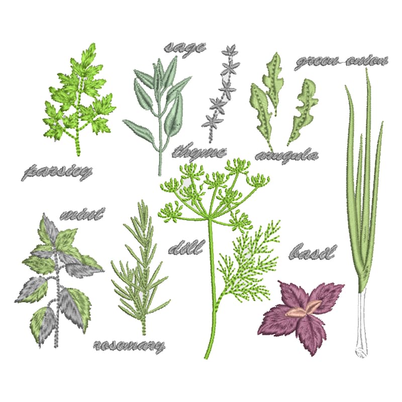 Herb Embroidery - Etsy