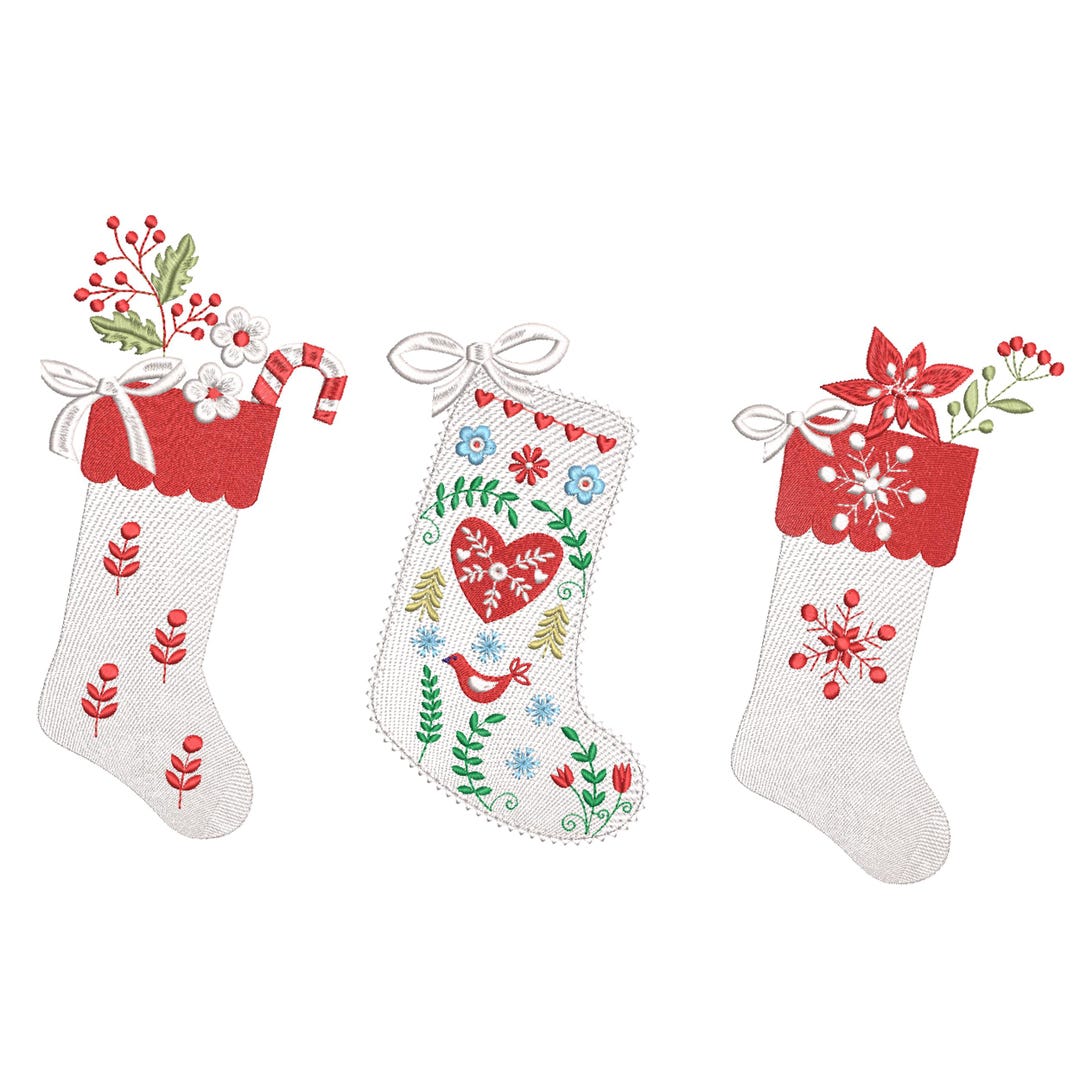 Christmas Stockings Machine Embroidery Design: Holiday Chic (instant ...