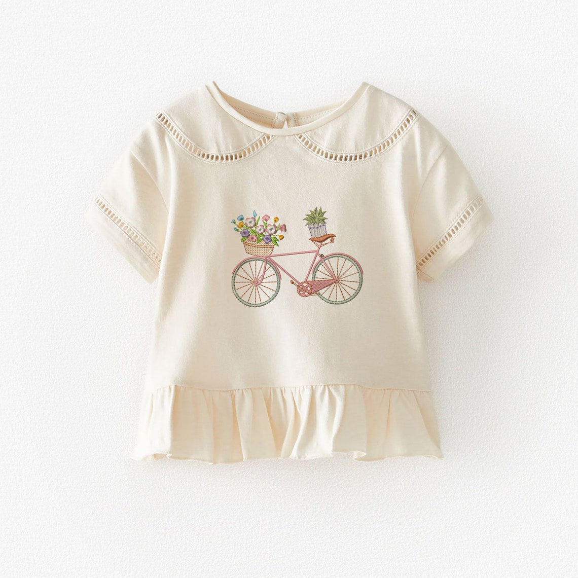Flower Bike Machine Embroidery Bicycle Easter Spring Floral | Etsy