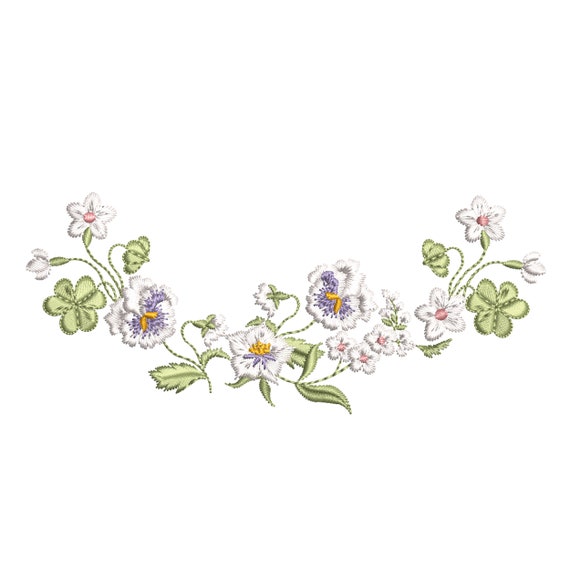 Machine Embroidery Design Modern Bohemian Flowers Botanical - Etsy