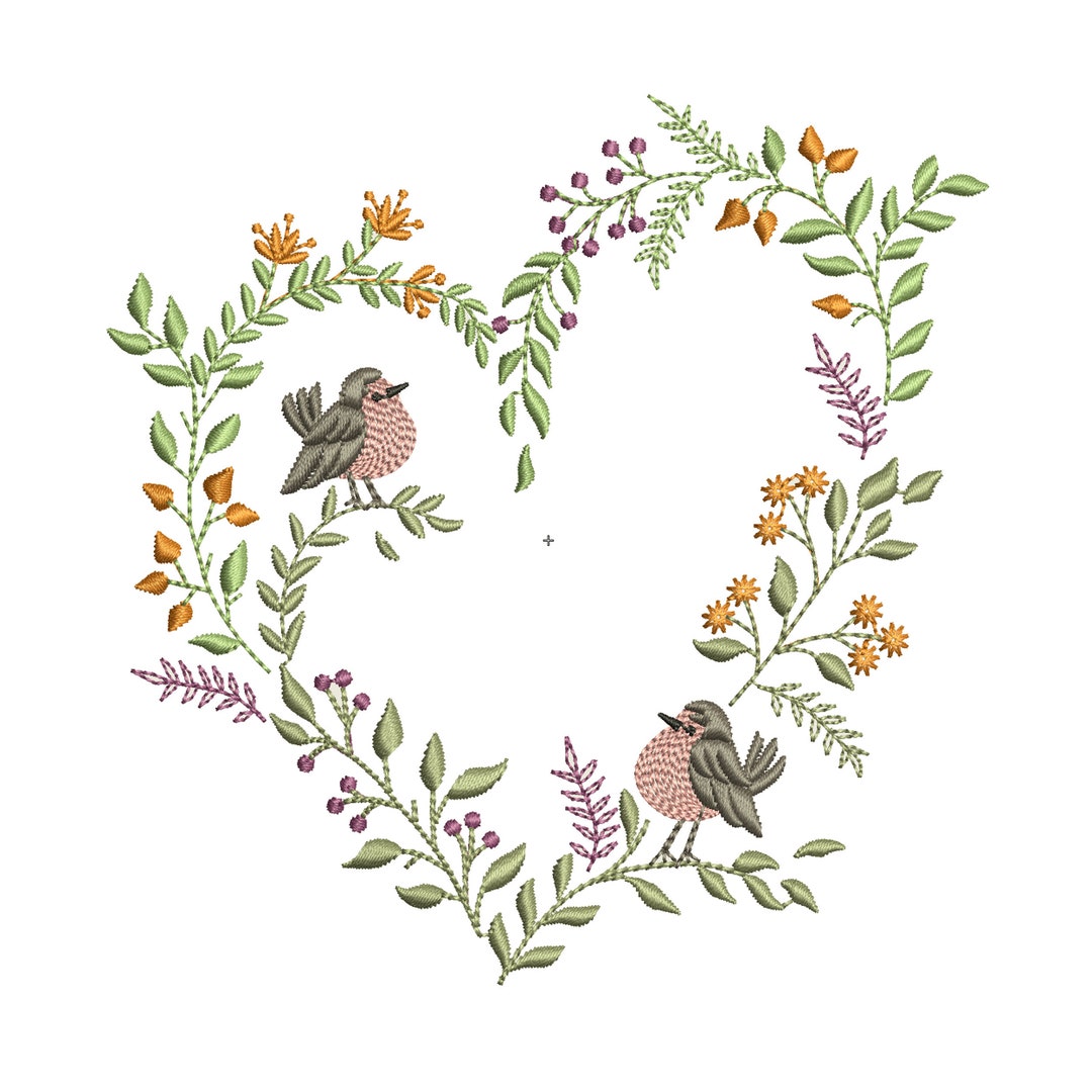 LOVE Birds Heart Wedding Birthday Spring Summer Valentines Day Machine ...