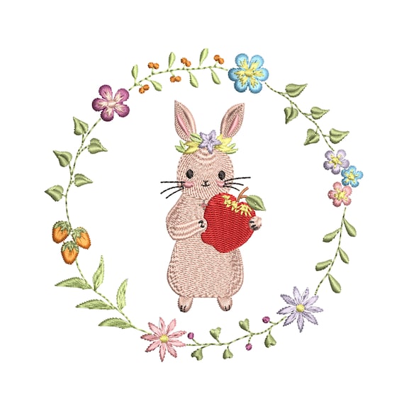 Bunny Rabbit Hare Folk Machine Embroidery Spring Easter Animal - Etsy