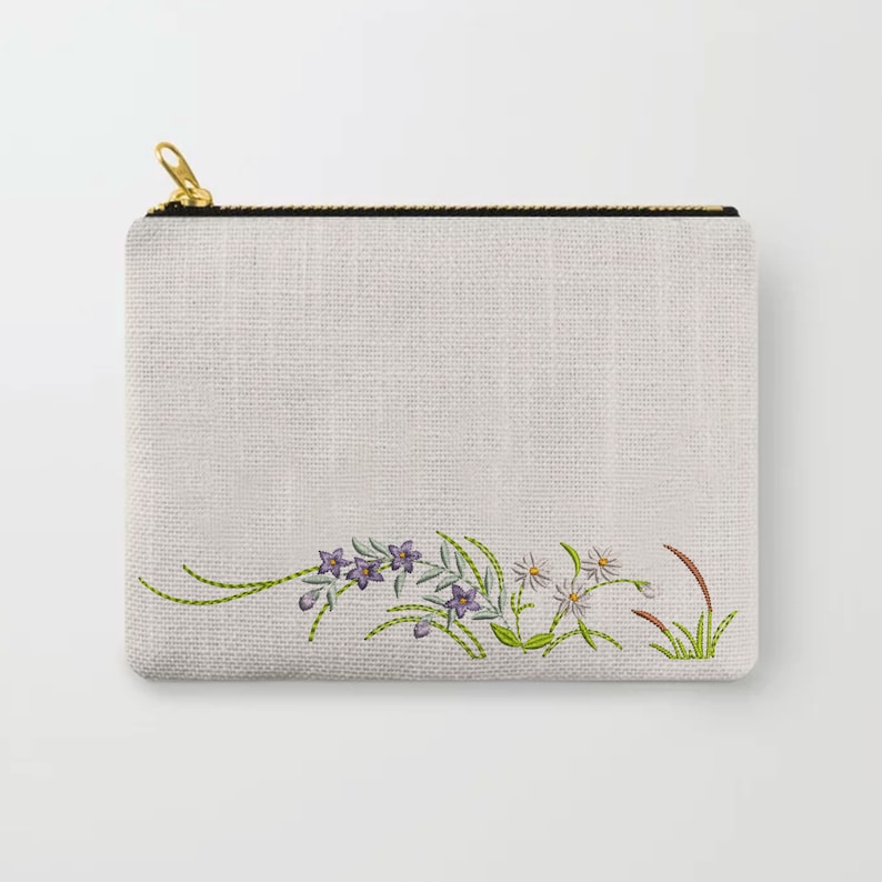 Flower Border Machine Embroidery Design Set, Floral Botanical Garden ...