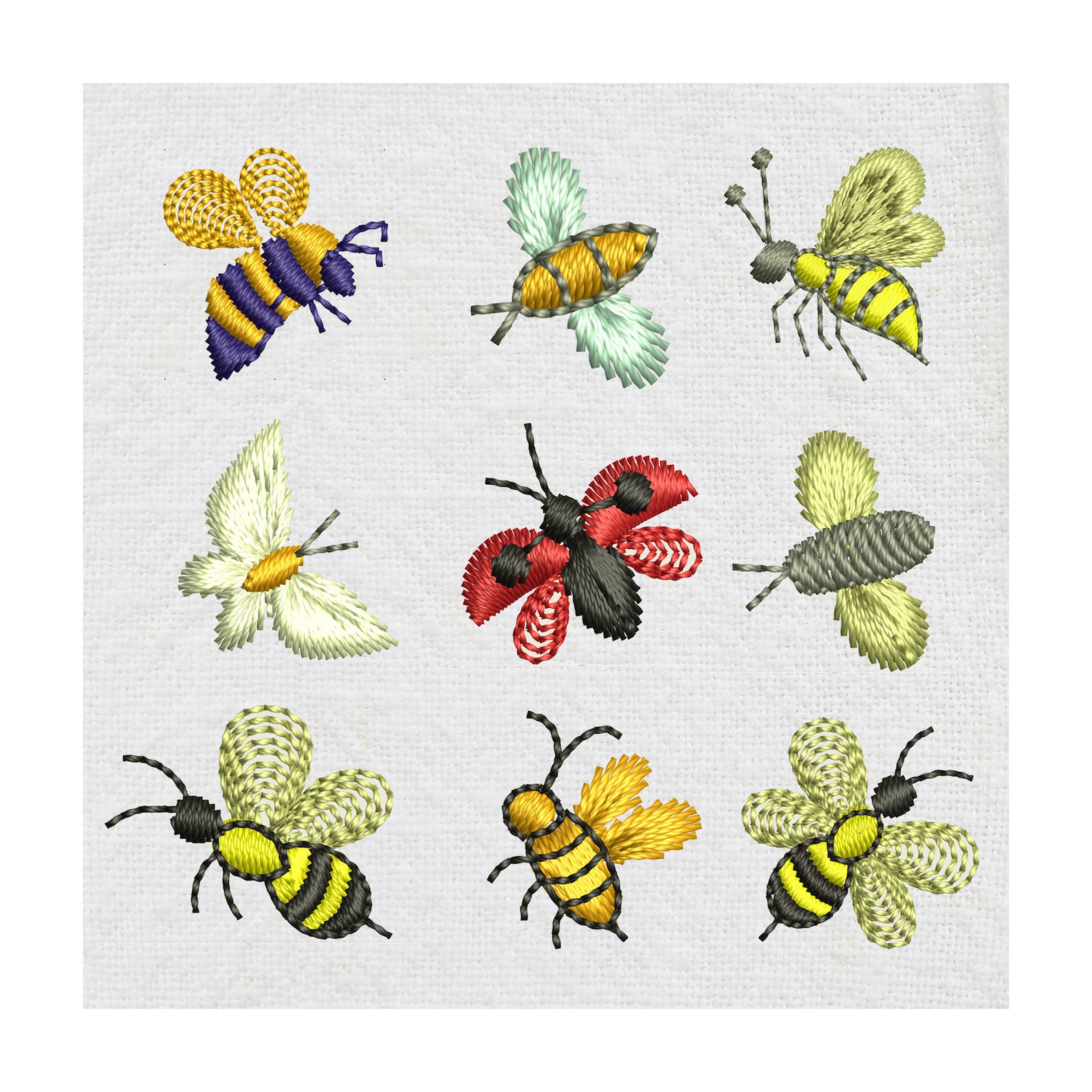 10 Flower Bee Moth Butterfly Insects Bug Ladybug Beetle Ant Floral ...