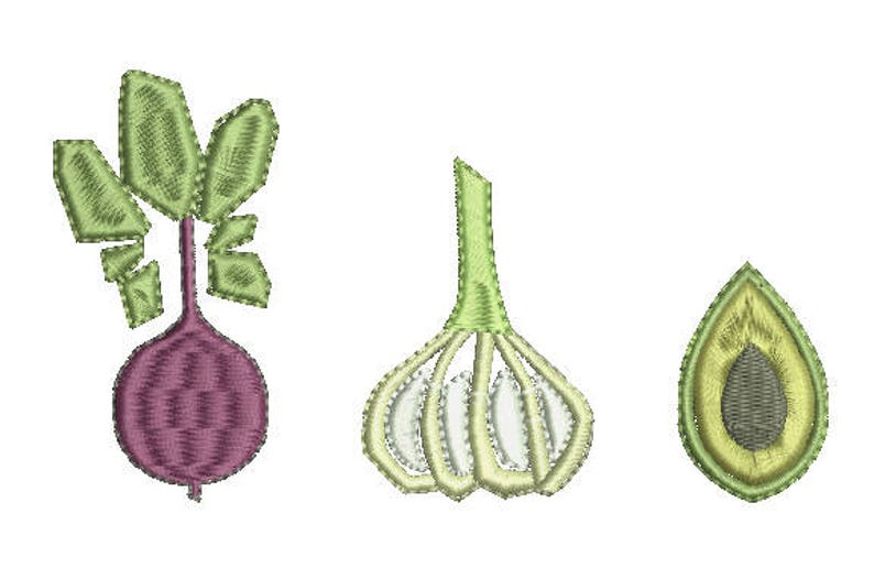 Happy Vegetables Garden Machine Embroidery Herb Salad Greens - Etsy