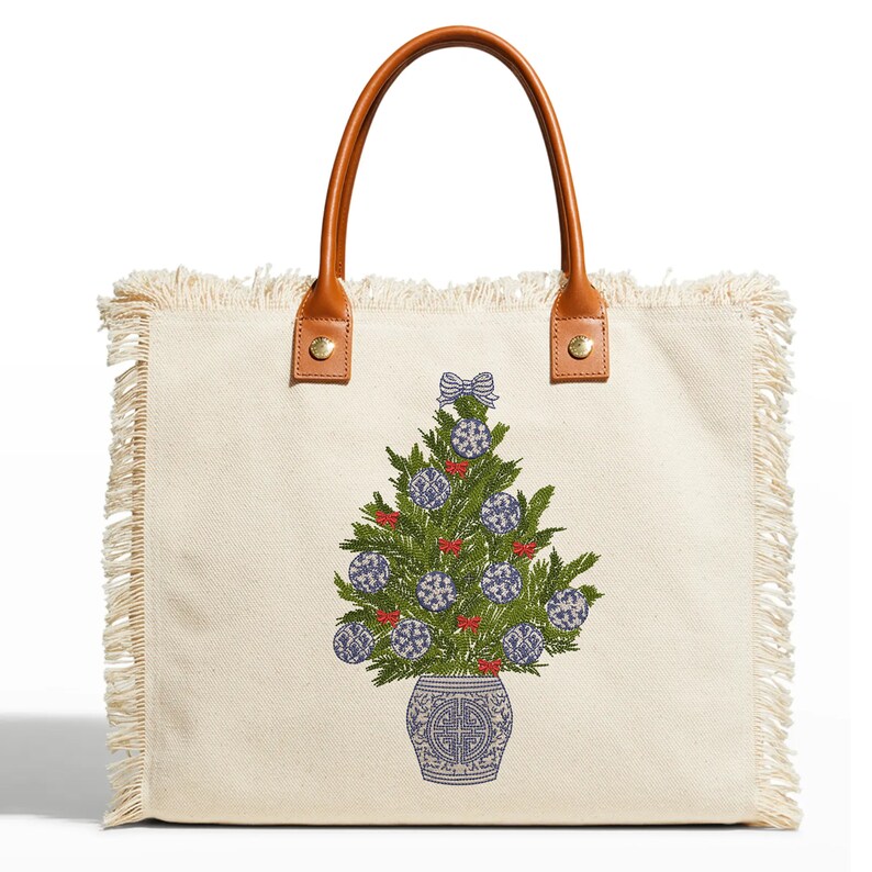 Chinoiserie Christmas Tree Machine Embroidery Design Winter - Etsy