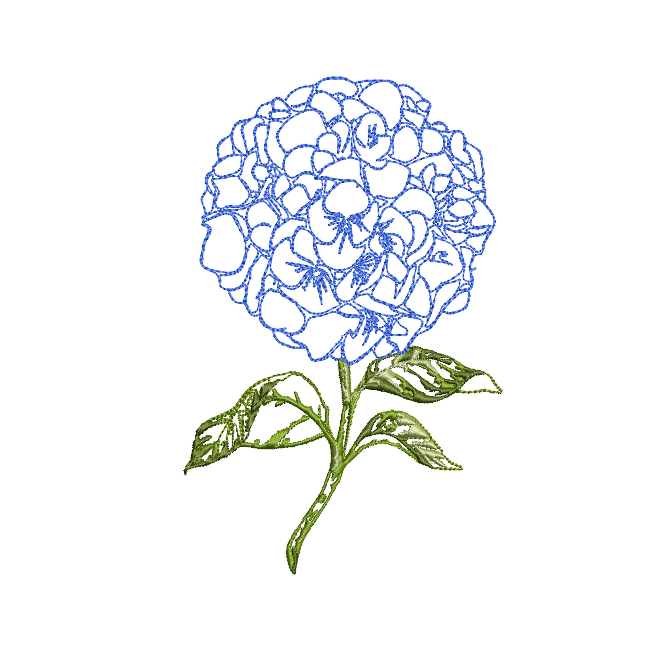 Hydrangea Flower Embroidery Floral Botanical Garden Máquina | Etsy