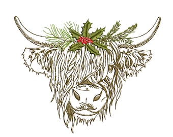 Highland Cow Embroidery | Etsy