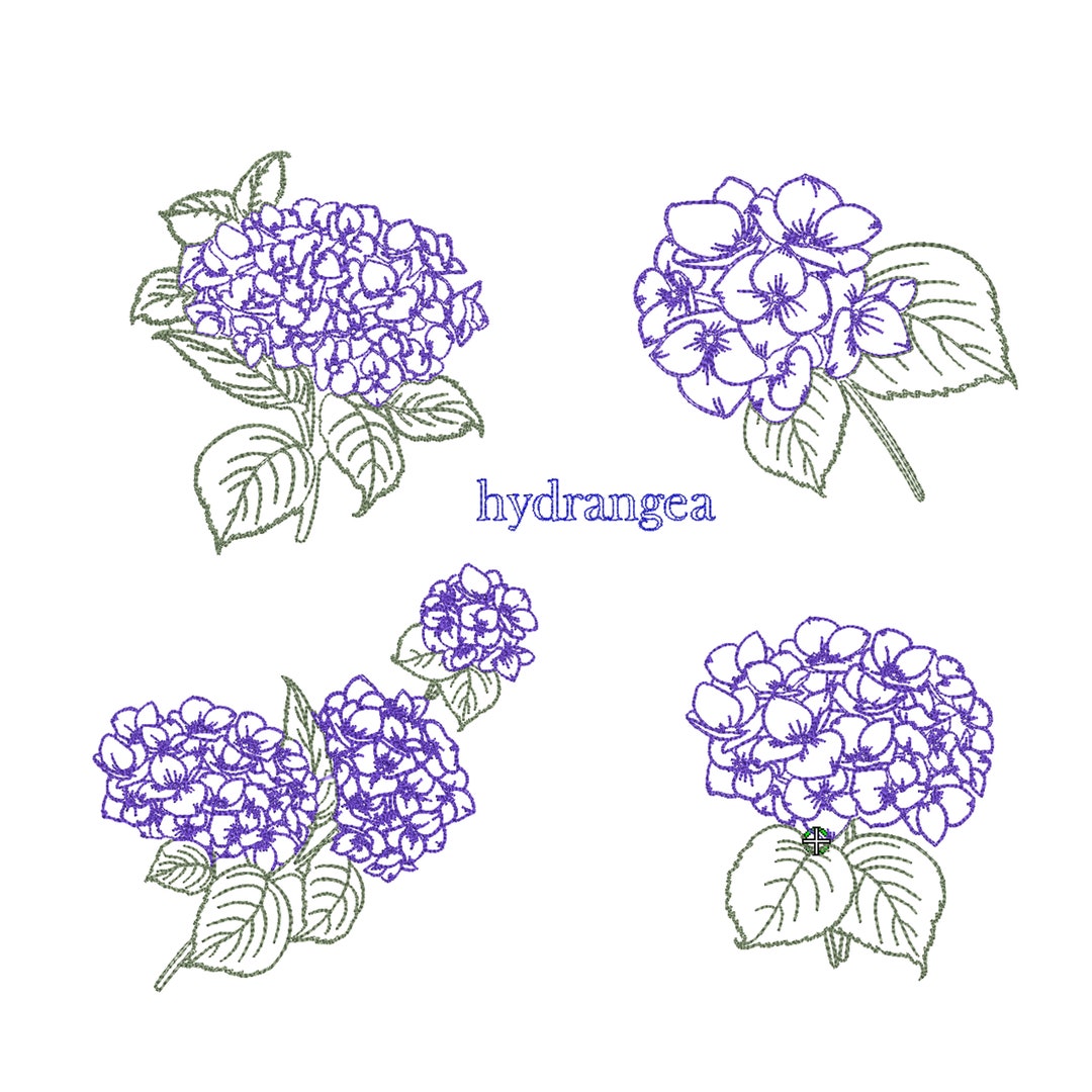 Hydrangea Flowers Machine Embroidery Mask Flower Floral Botanical ...