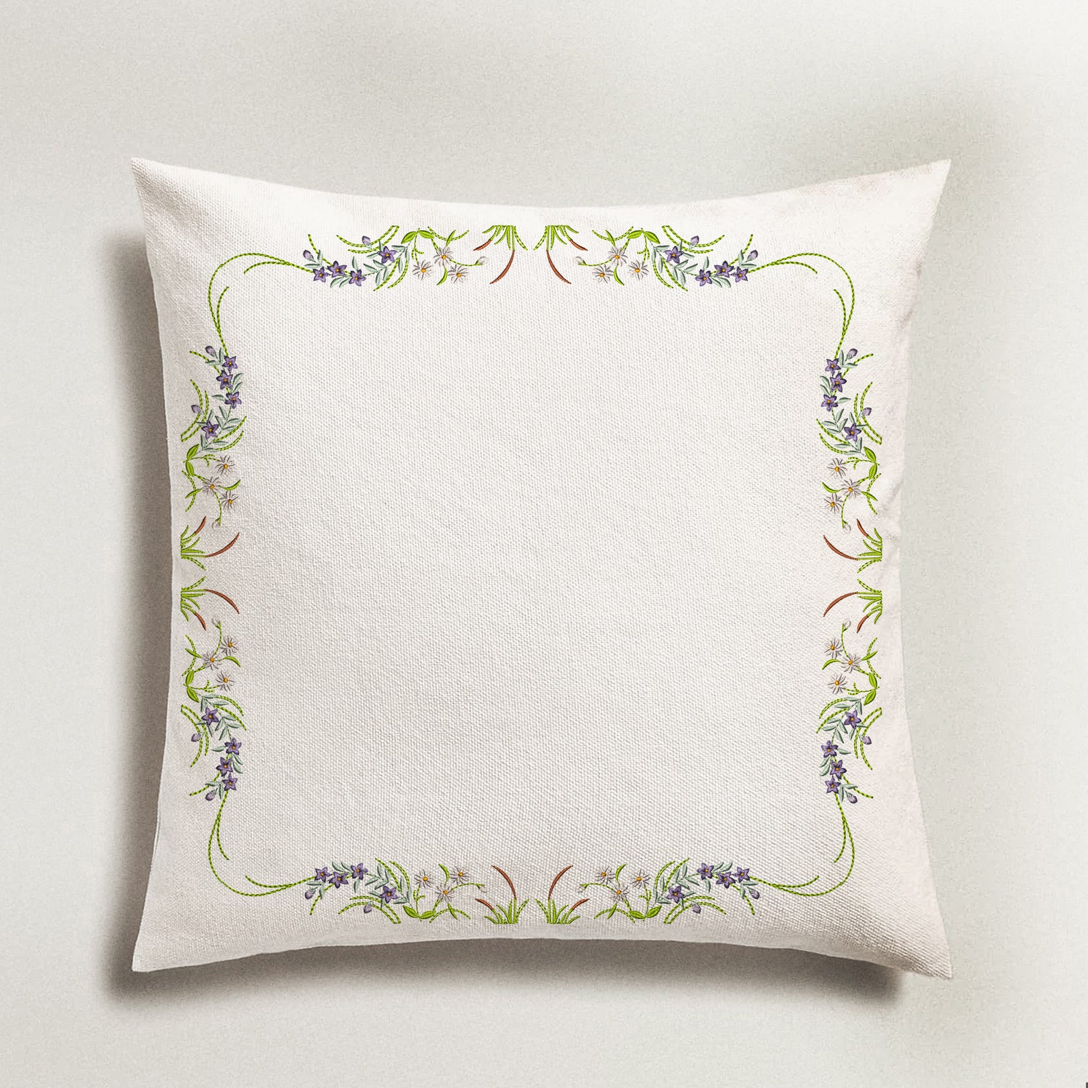 Flower Border Machine Embroidery Design Set, Floral Botanical Garden ...