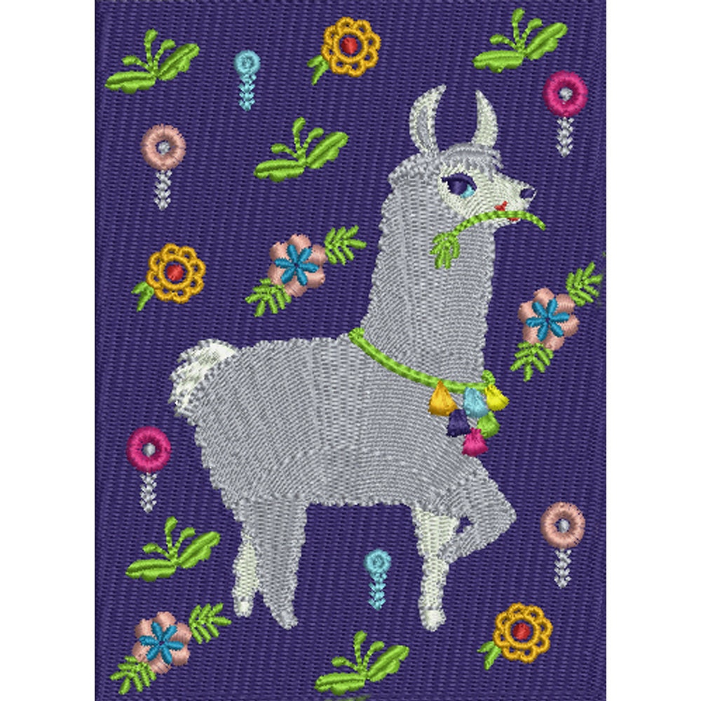 Happy Llama Machine Embroidery Design, Alpaca Goat Sheep Peru Flower ...
