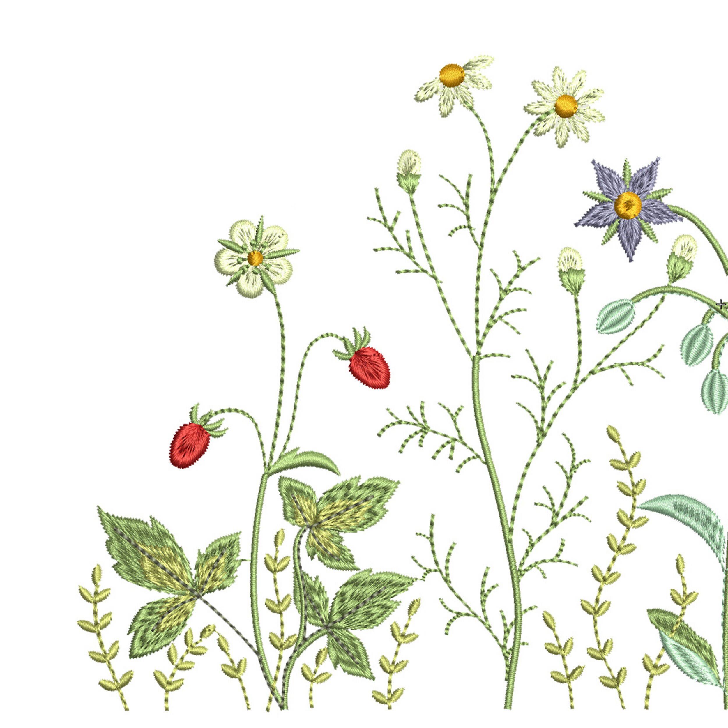 Wildflower Meadow Flower Machine Embroidery Spring Summer | Etsy