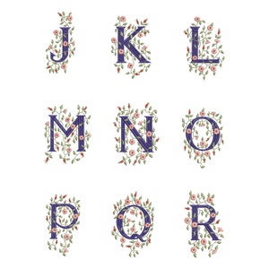A-Z Full Alphabet ABC Flower Letter Monogram Floral Font Wedding ...