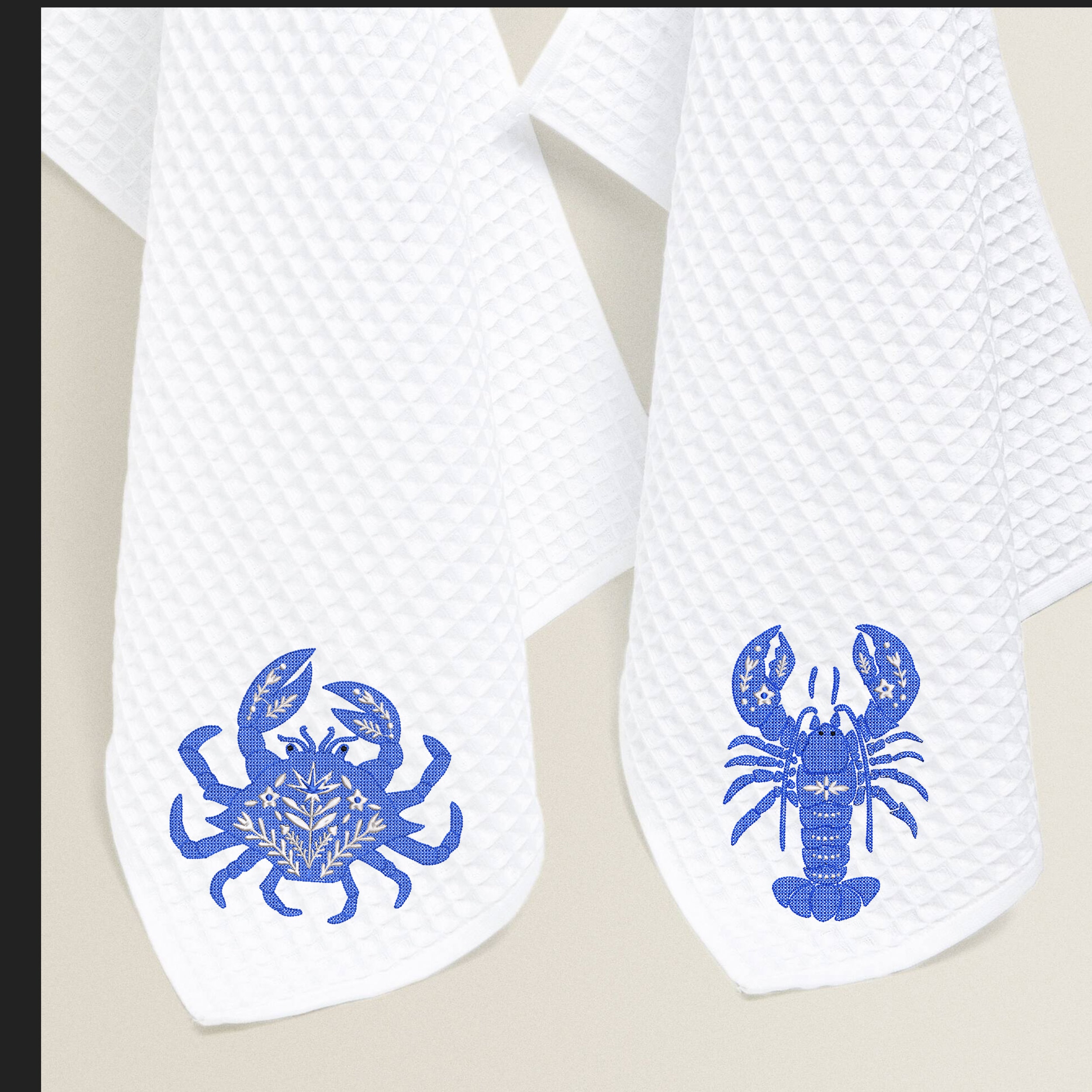 Folk Sea Lobster Crab Nautical Machine Embroidery Design | Etsy