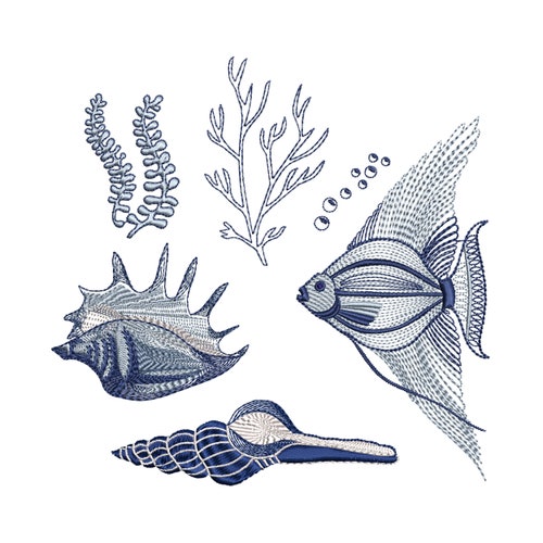 6 Sea Fish Nautical Chinoiserie Tropical Water Ocean Fish - Etsy