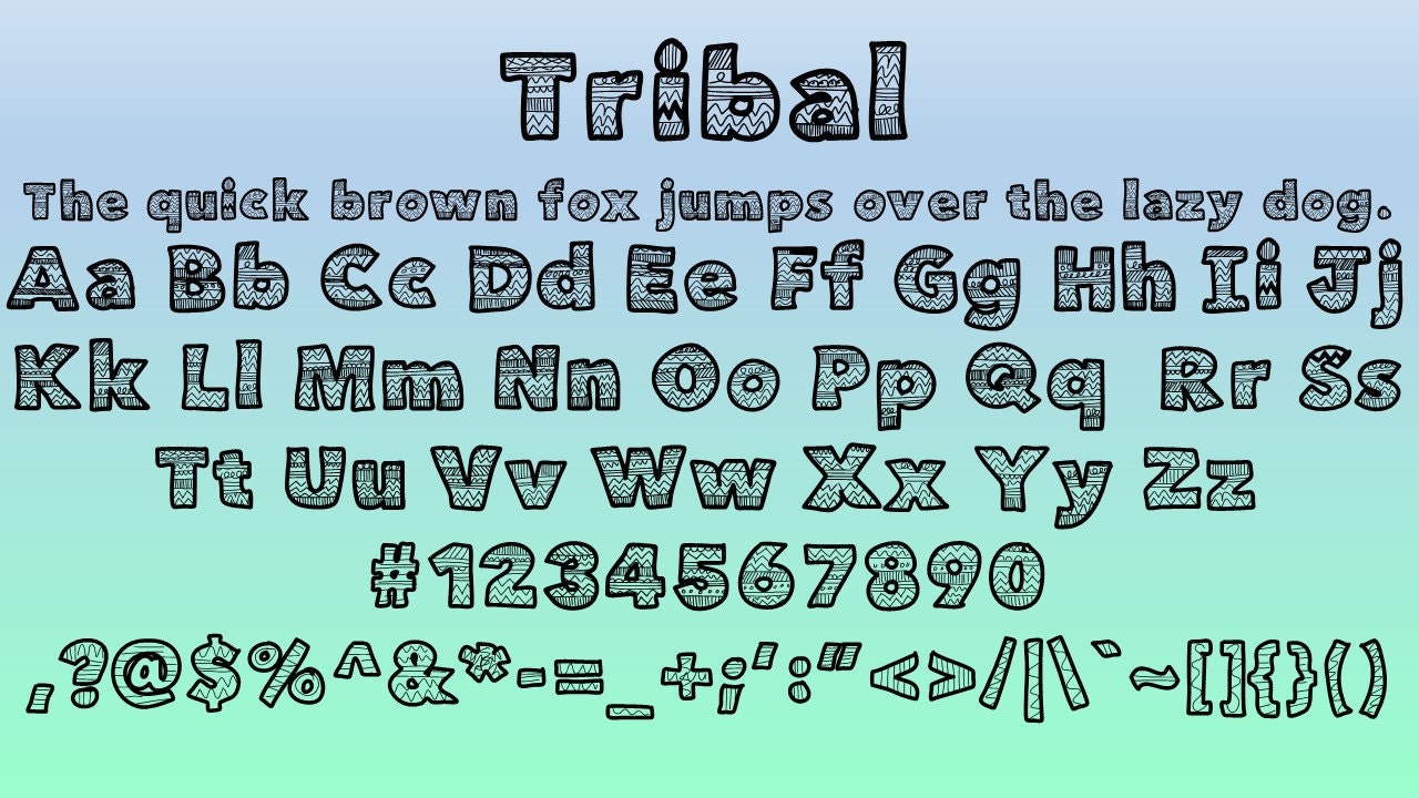 Aztec Tribal Bubble Letters Font - Etsy