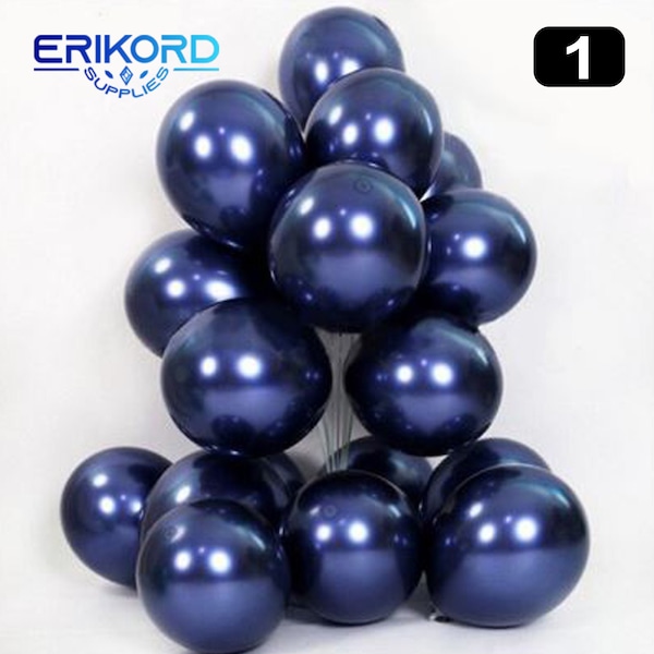Metallic Navy Blue Balloons - Etsy