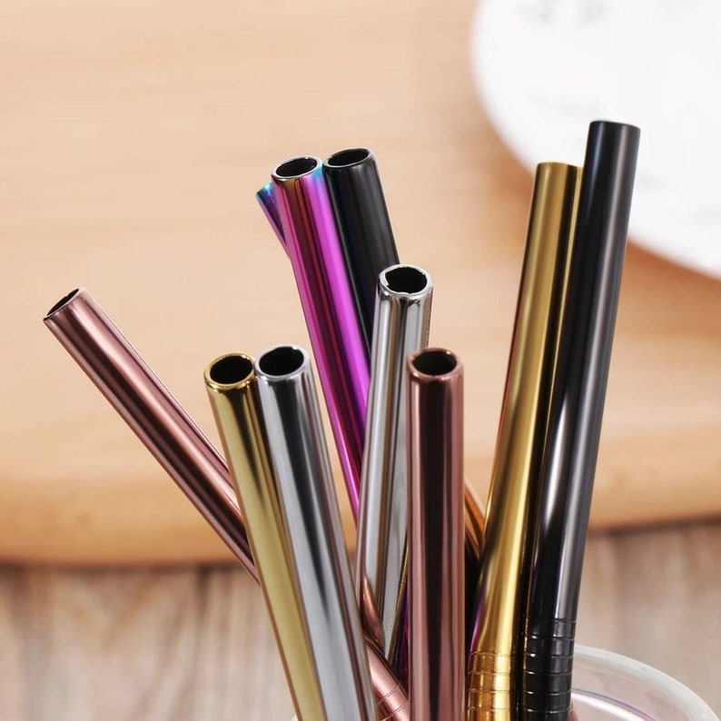 4 Pack Metal Straws Colorful Straws Stainless Steel - Etsy
