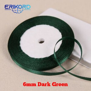 25 Yards 6 - 76mm Dark Green Silk Satin Ribbon Wedding Party Home ...