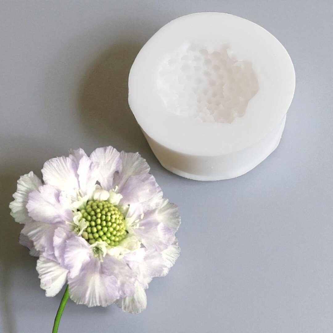 Scabiosa Stamen Heart Flower Silicone Mold Fondant Sugarcraft Gumpaste ...